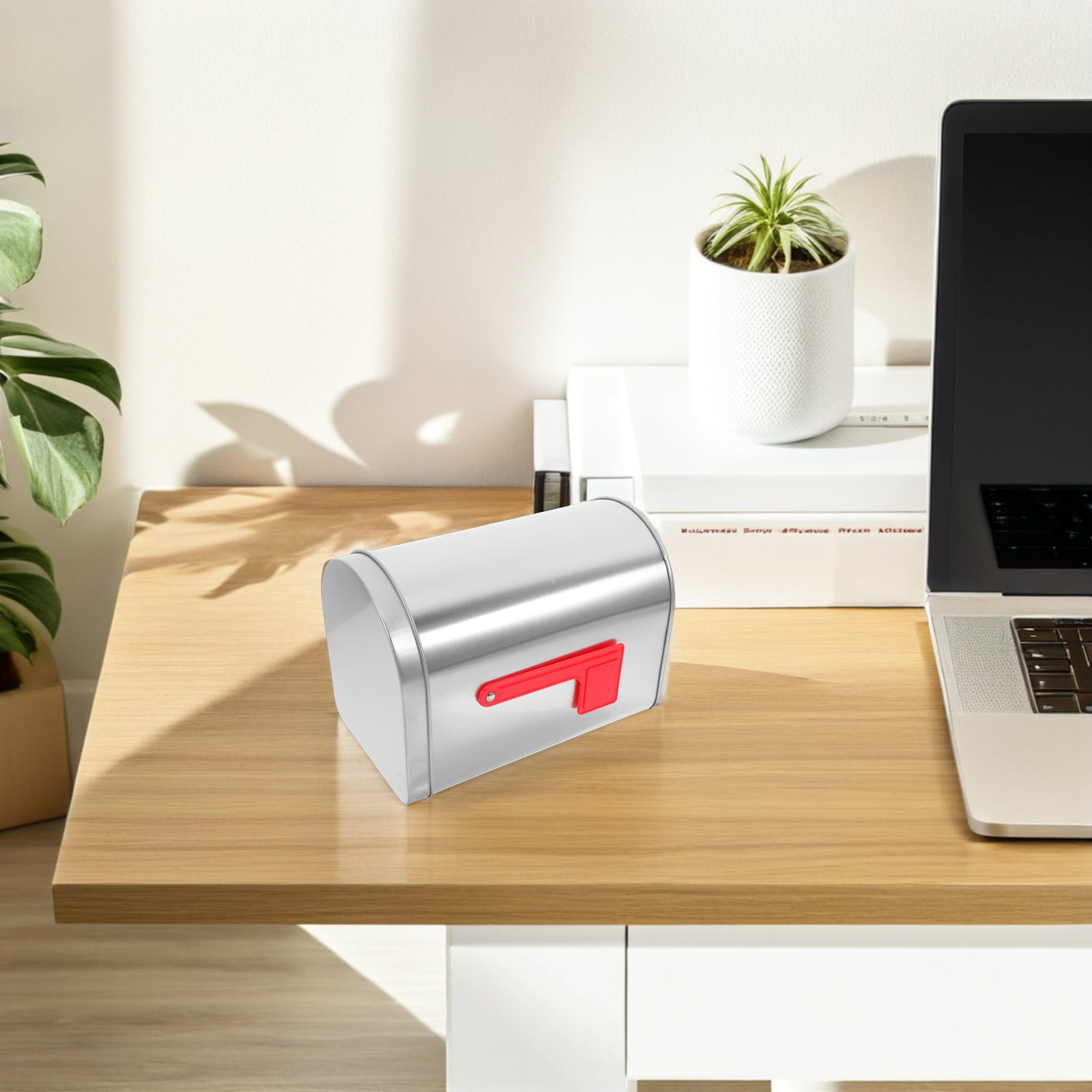 FRCOLOR Small Metal Mailbox With Raised Signal Flags Post Mount Mailbox ...