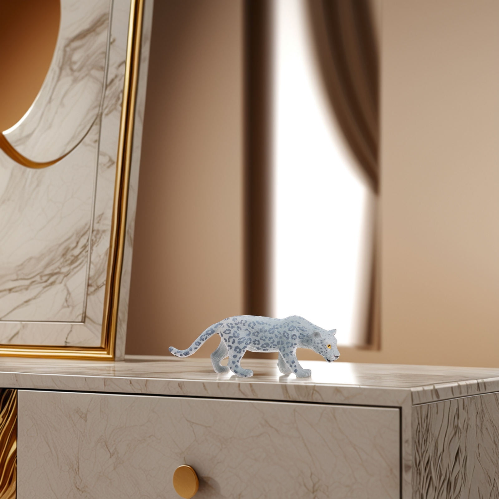 FRCOLOR Snow Leopard Realistic Plastic Figurine Lifelike Wildlife ...