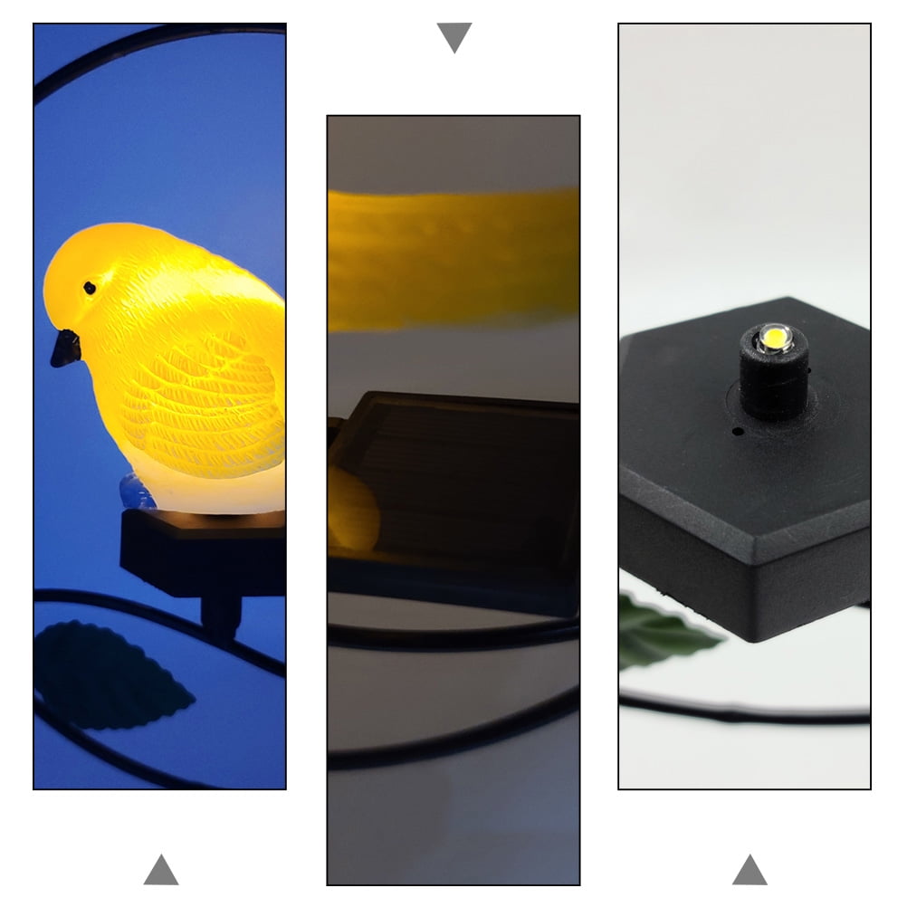 FRCOLOR Hanging Solar Bird Light Outdoor Garden Decoration Yellow 2pcs for Pathway and Patio ...