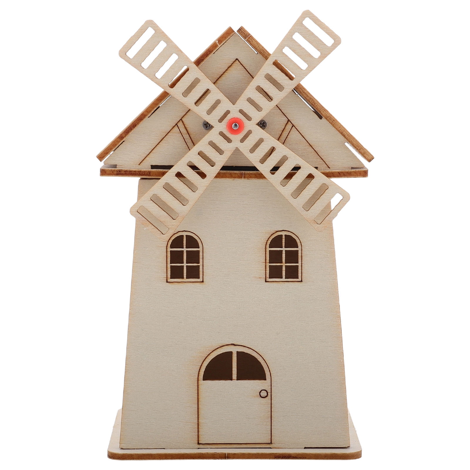 FRCOLOR Solar Windmill Science Model Wooden Windmill House Prop Kids ...