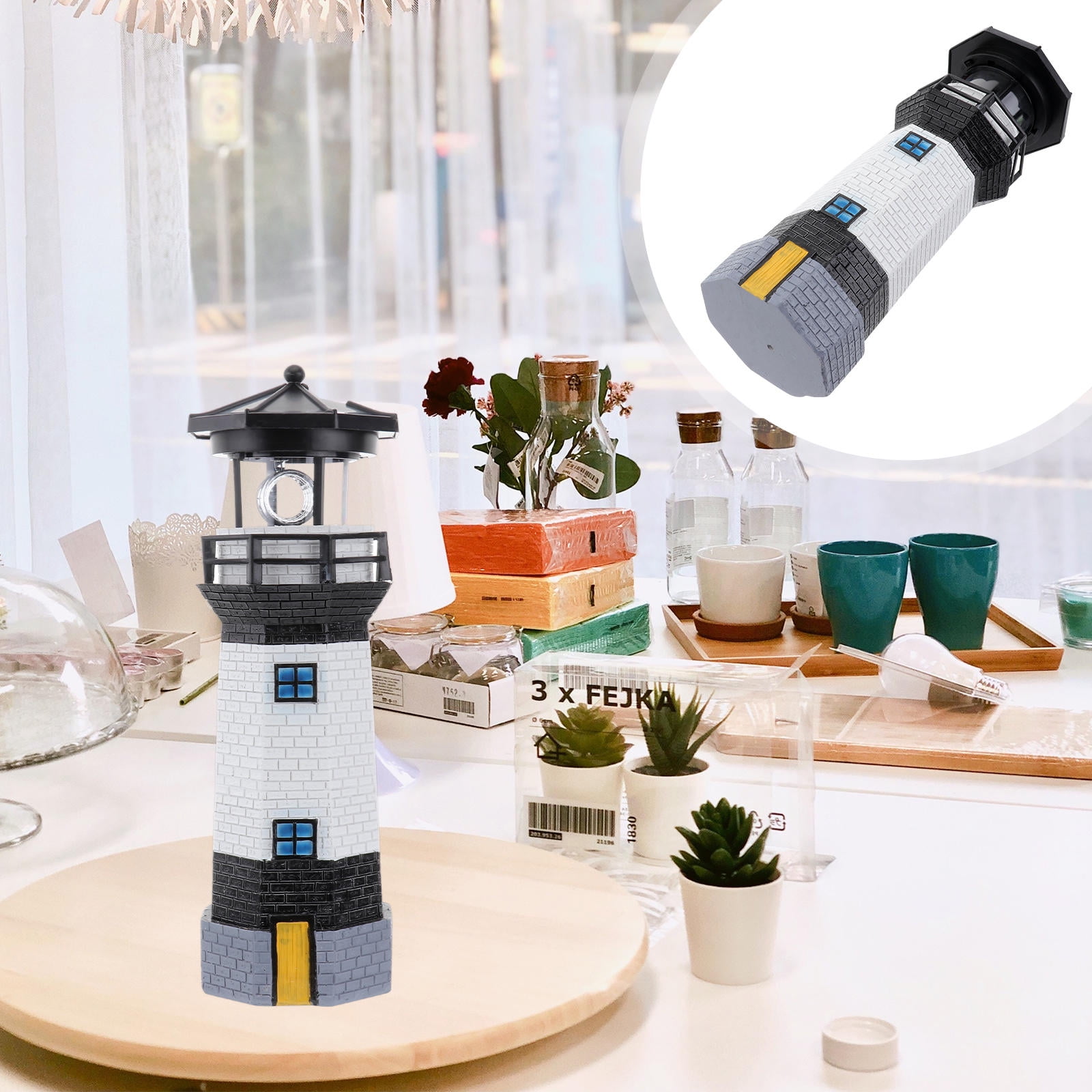 TAILTOSS Solar Lighthouse Lantern Plastic for Homeowners in Garden ...