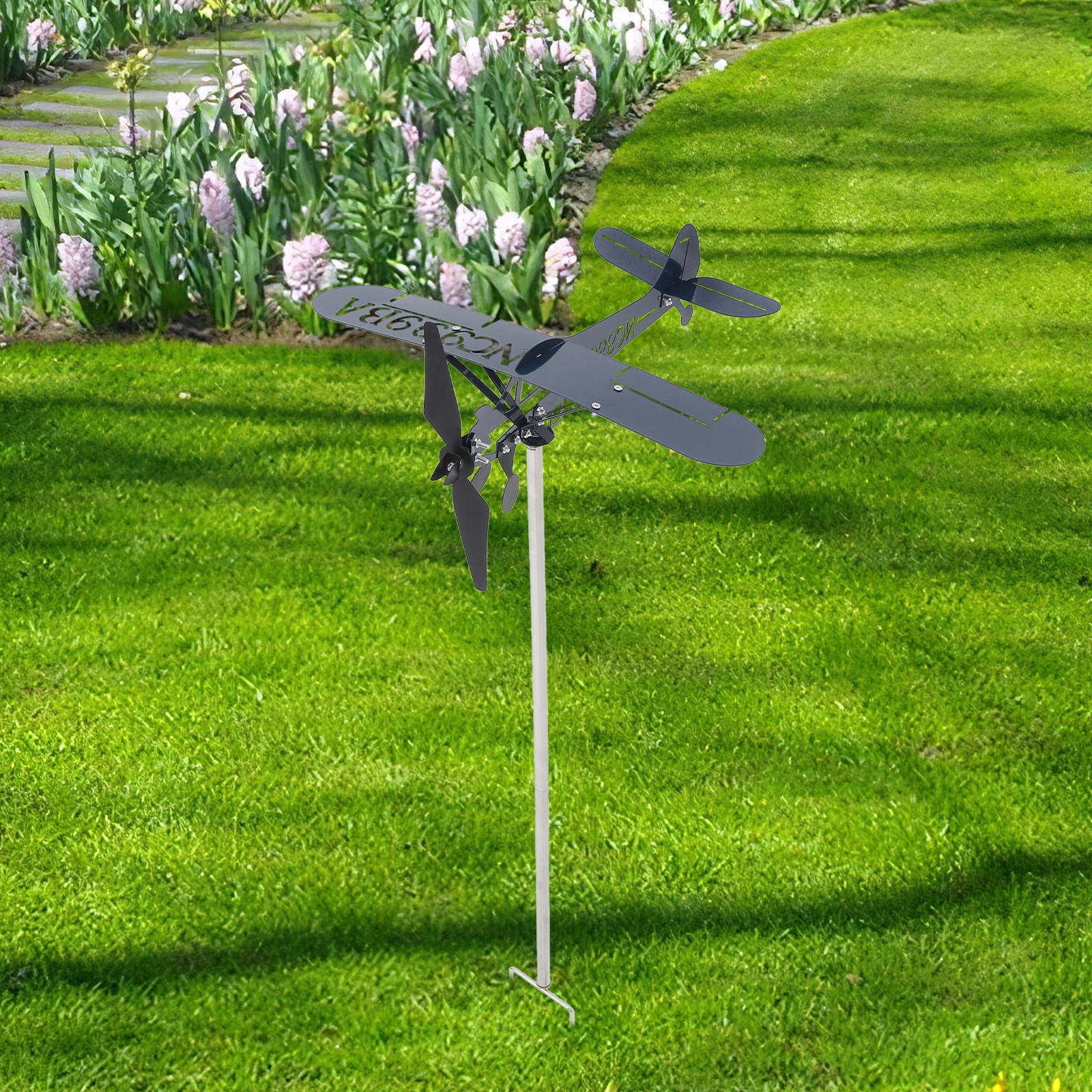 FRCOLOR Stainless Steel Airplane Wind Spinner Weather Vane Indicator ...