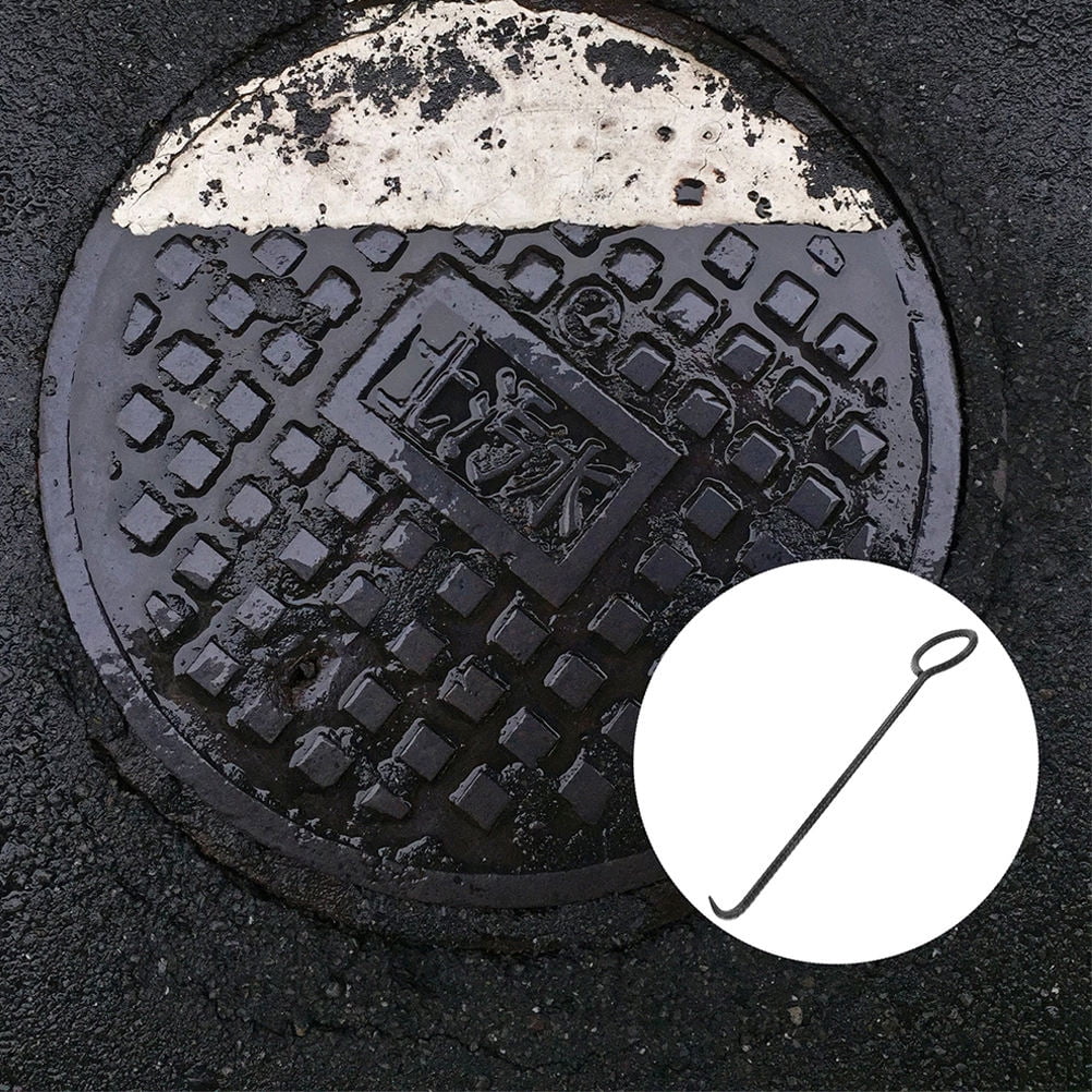 FRCOLOR Stainless Steel Manhole Hook Risers Industrial Garage Black ...