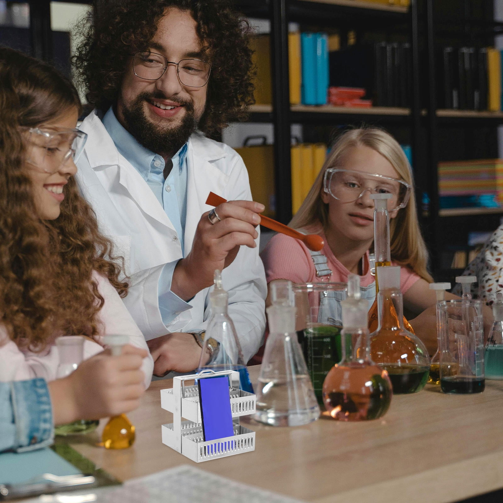 FRCOLOR Stainless Steel Microscope Slides Storage Rack Efficient ...