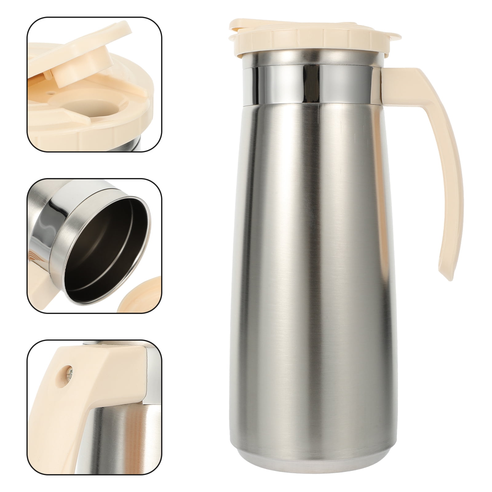 FRCOLOR Stainless Steel Pitcher with Lid for Cold Drinks and Beverages ...