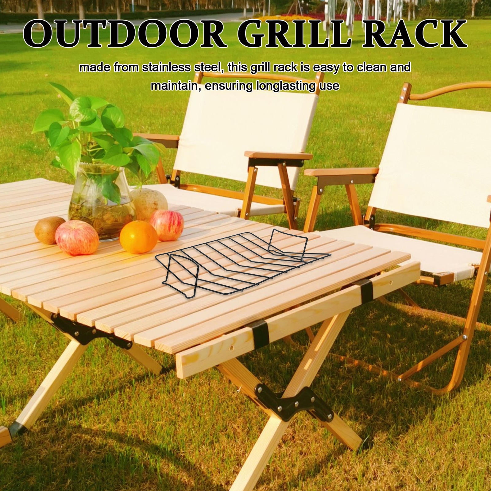 FRCOLOR Stainless Steel Rib Rack For Bbq, Chicken Roaster For Grill ...