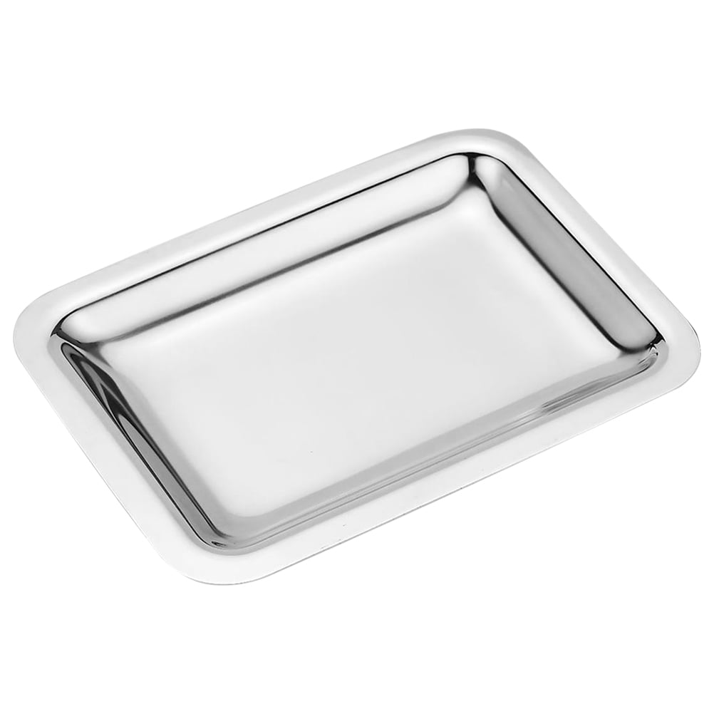 FRCOLOR Stainless Steel Snack Dish Rectangle Coffee Table Tray Metal ...
