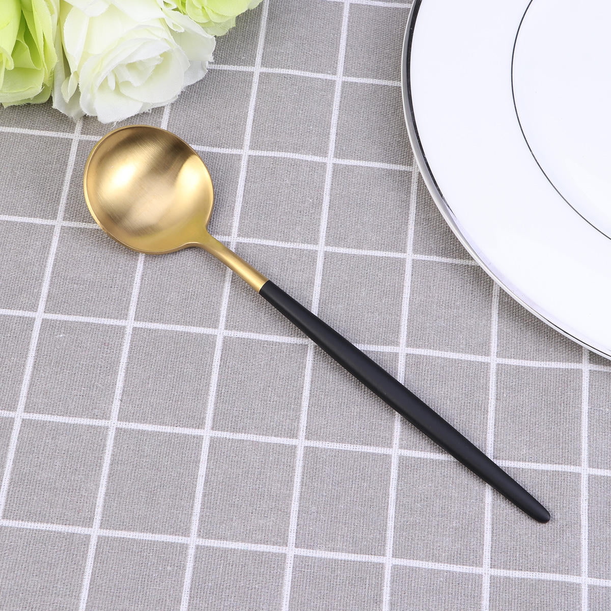 FRCOLOR Stainless Steel Spoon Golden Color Highly Rust Resistant ...