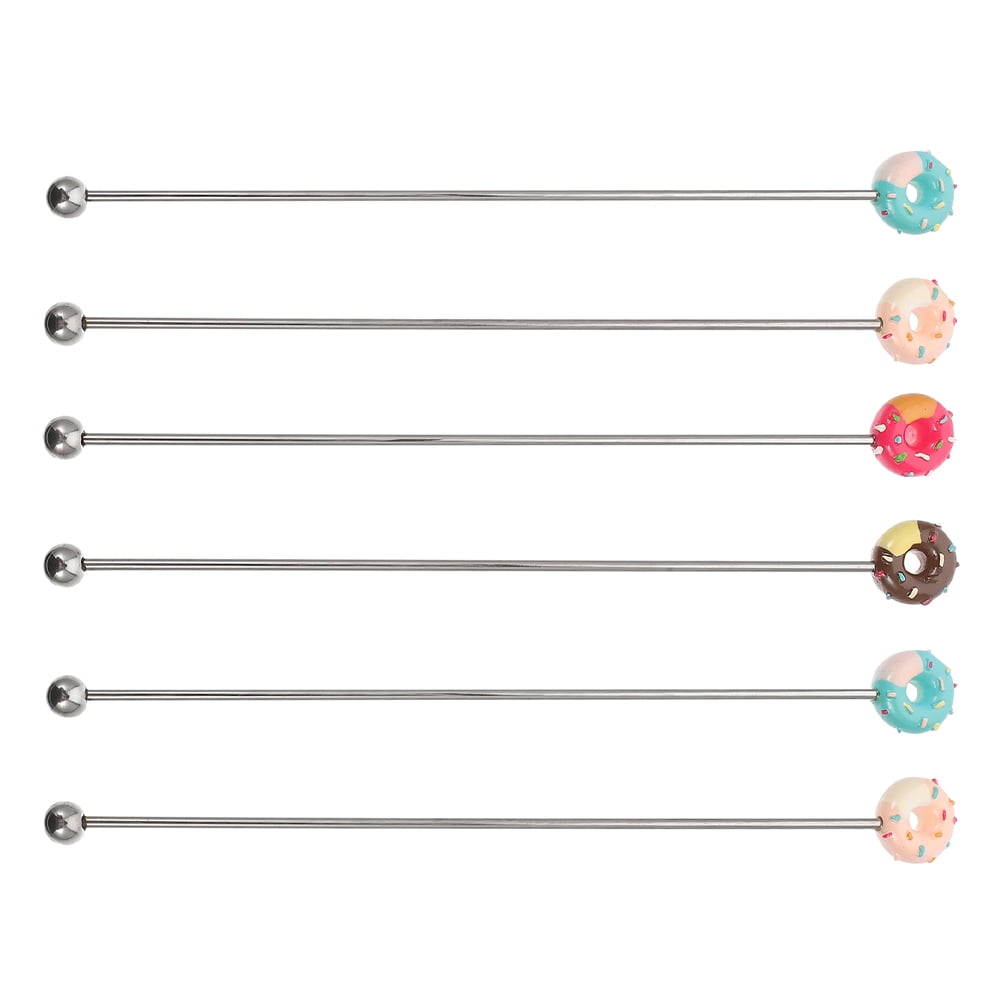 FRCOLOR Stainless Steel Swizzle Stick for Cocktail Drinks with Lovely ...