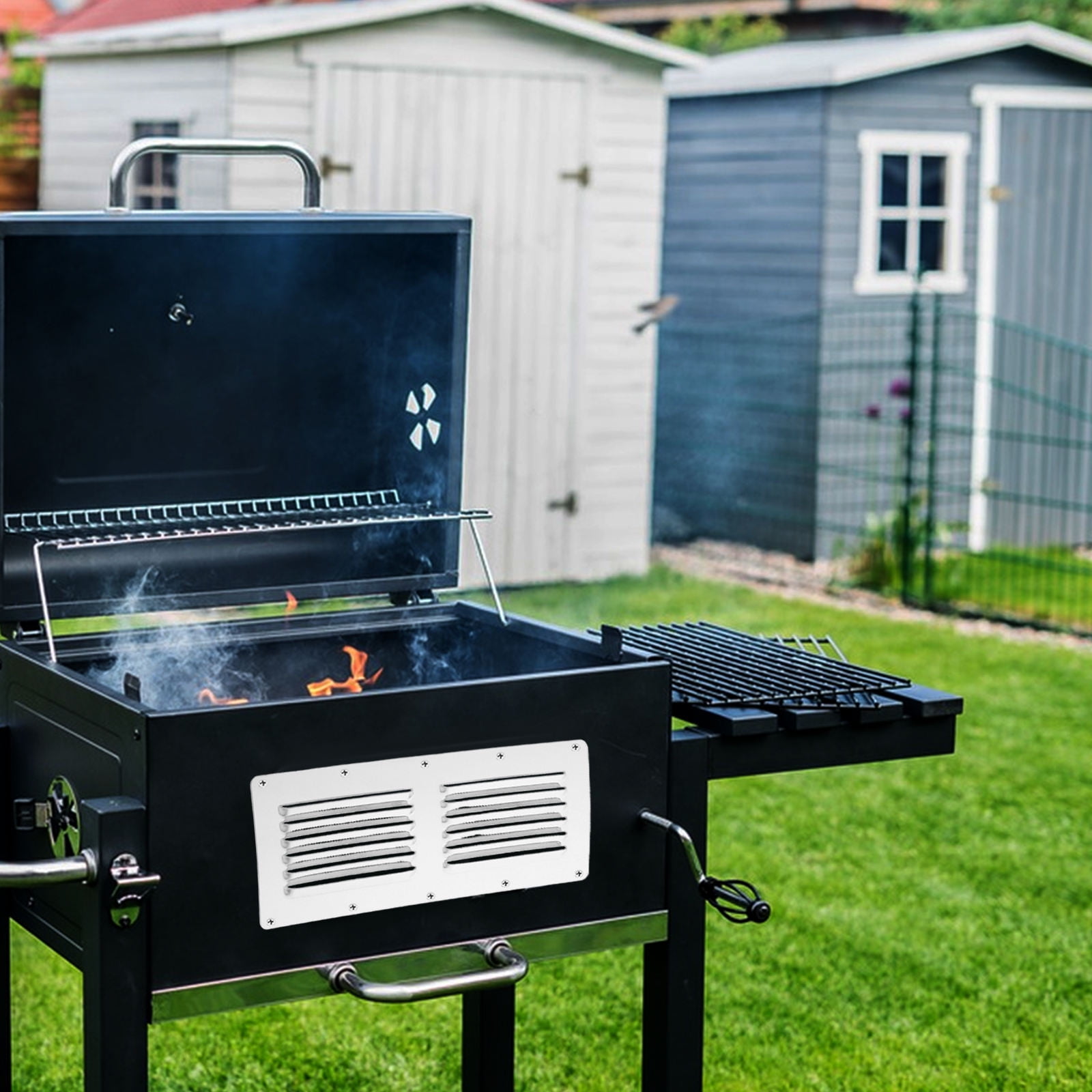 FRCOLOR Stainless Steel Vent Cover BBQ Ventilation Panel Fire Pit Air ...