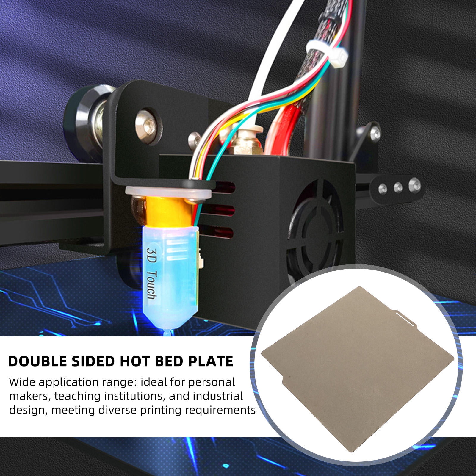 FRCOLOR Steel 3d Printer Part Dual Sided Hot Bed Plate Steel Plate ...