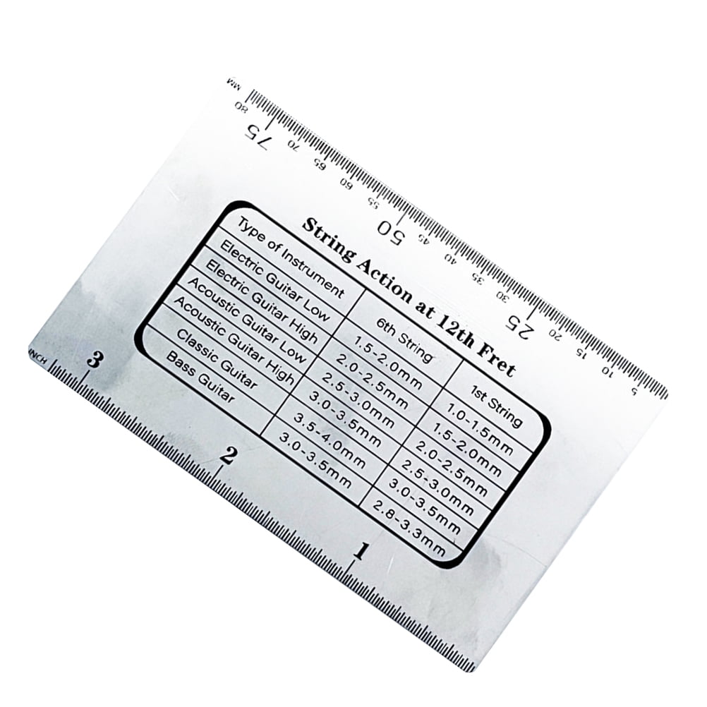 FRCOLOR String Action Gauge Ruler Metal Guitar Electric Bass String ...