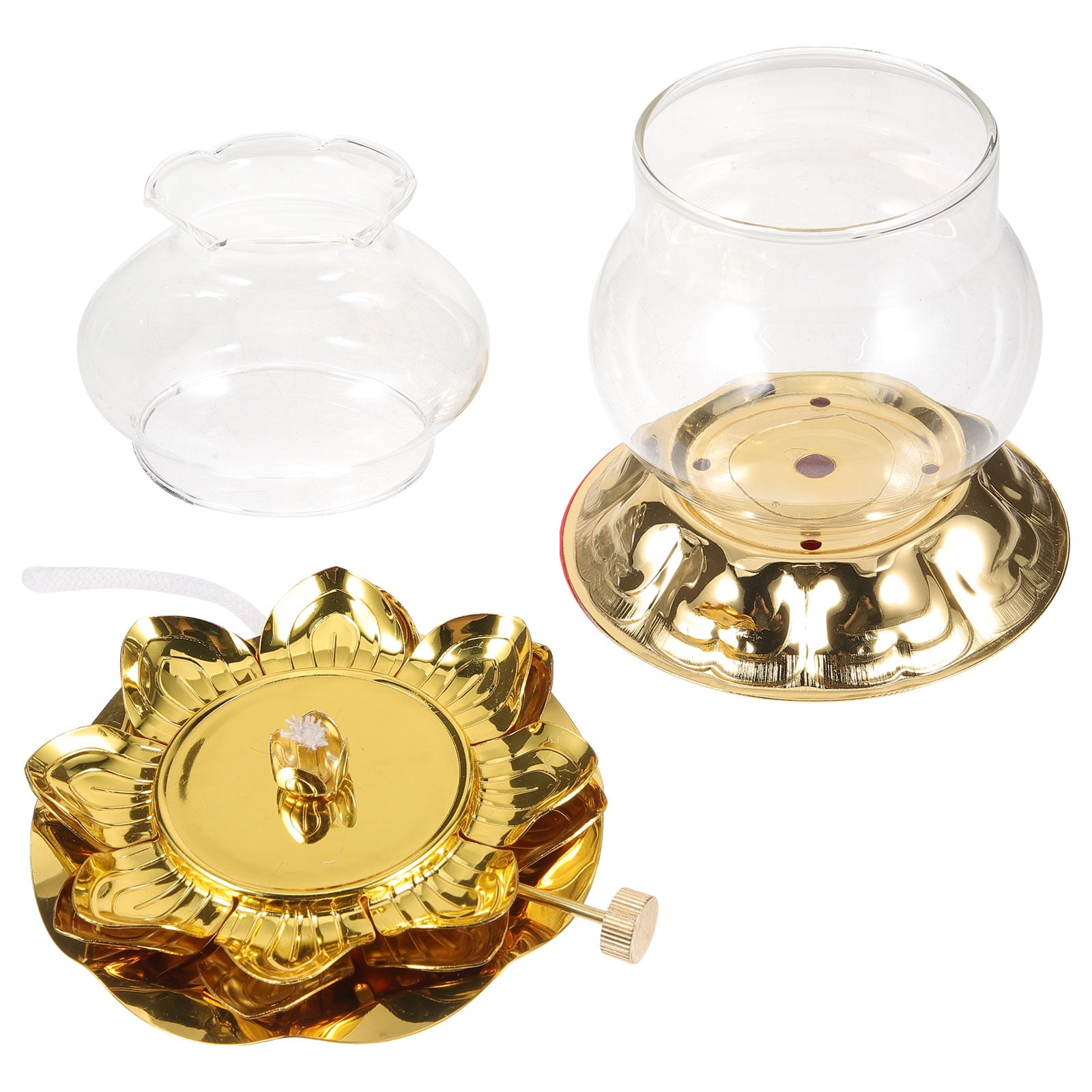 FRCOLOR Sturdy Alloy Oil Lamp Buddhist Vintage Oil Lamp Exquisite ...