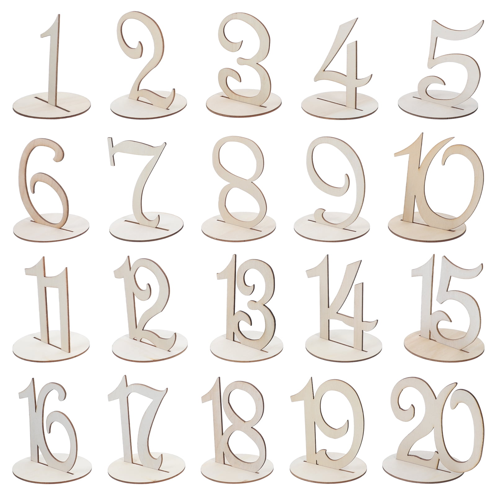 FRCOLOR Wooden Table Numbers 120 Beige Creative Design for Wedding ...
