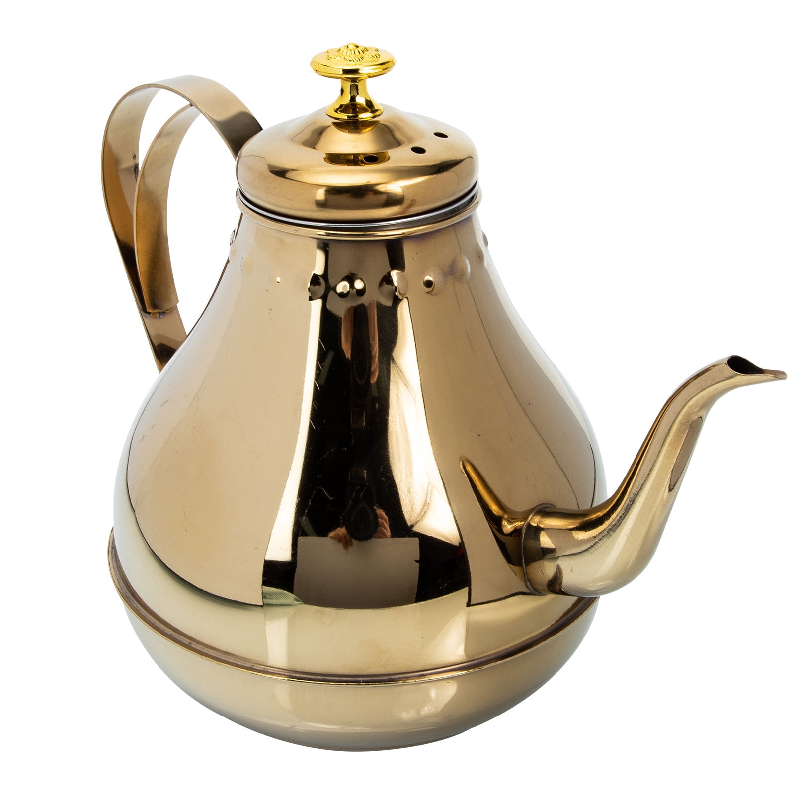 FRCOLOR Elegant Golden Stainless Steel Milk Tea Kettle with Heat ...