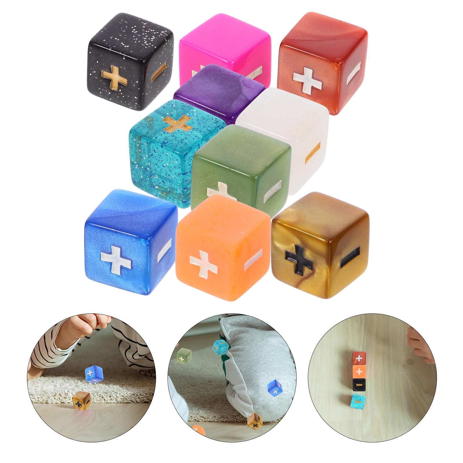 TAILTOSS Mathematical Dices Set Acrylic Parents Home Education 10Pcs 0 ...