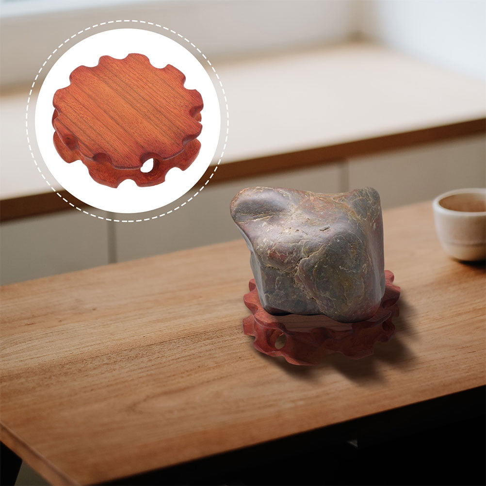 FRCOLOR Teapot Base Wooden Vase Stand Figurine Display Base Wood Base ...