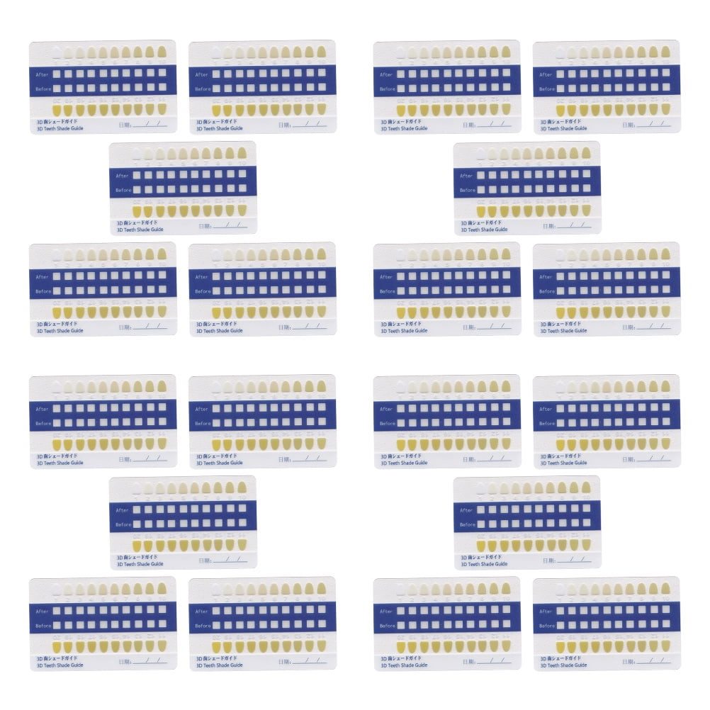 FRCOLOR Teeth Tooth Color Chart Tooth Color Shade Guide 8.5X5.3X2 Blue ...