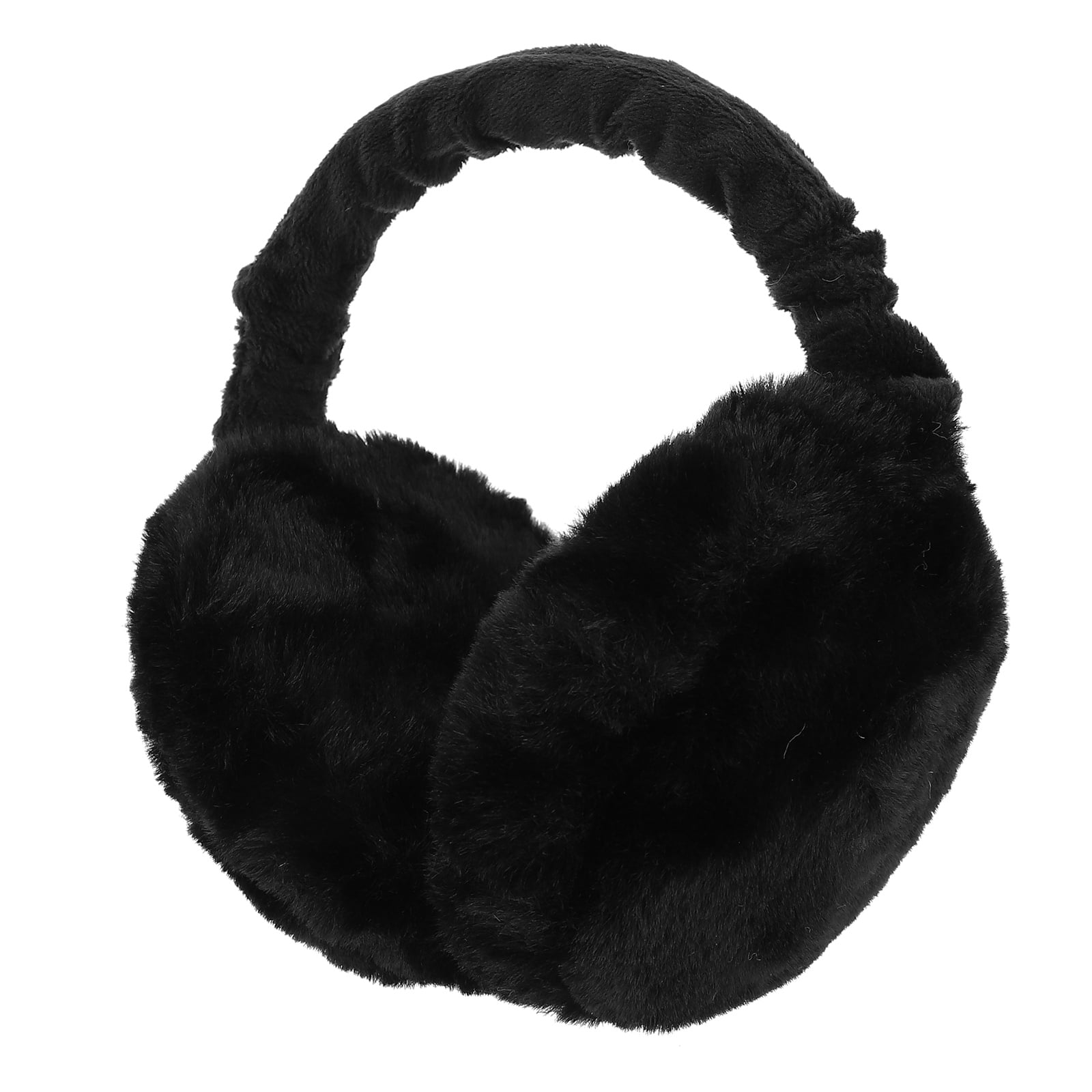 FRCOLOR Adult Ear Muffs Foldable Ear Covers Plush Black 1Pcs for Cold ...