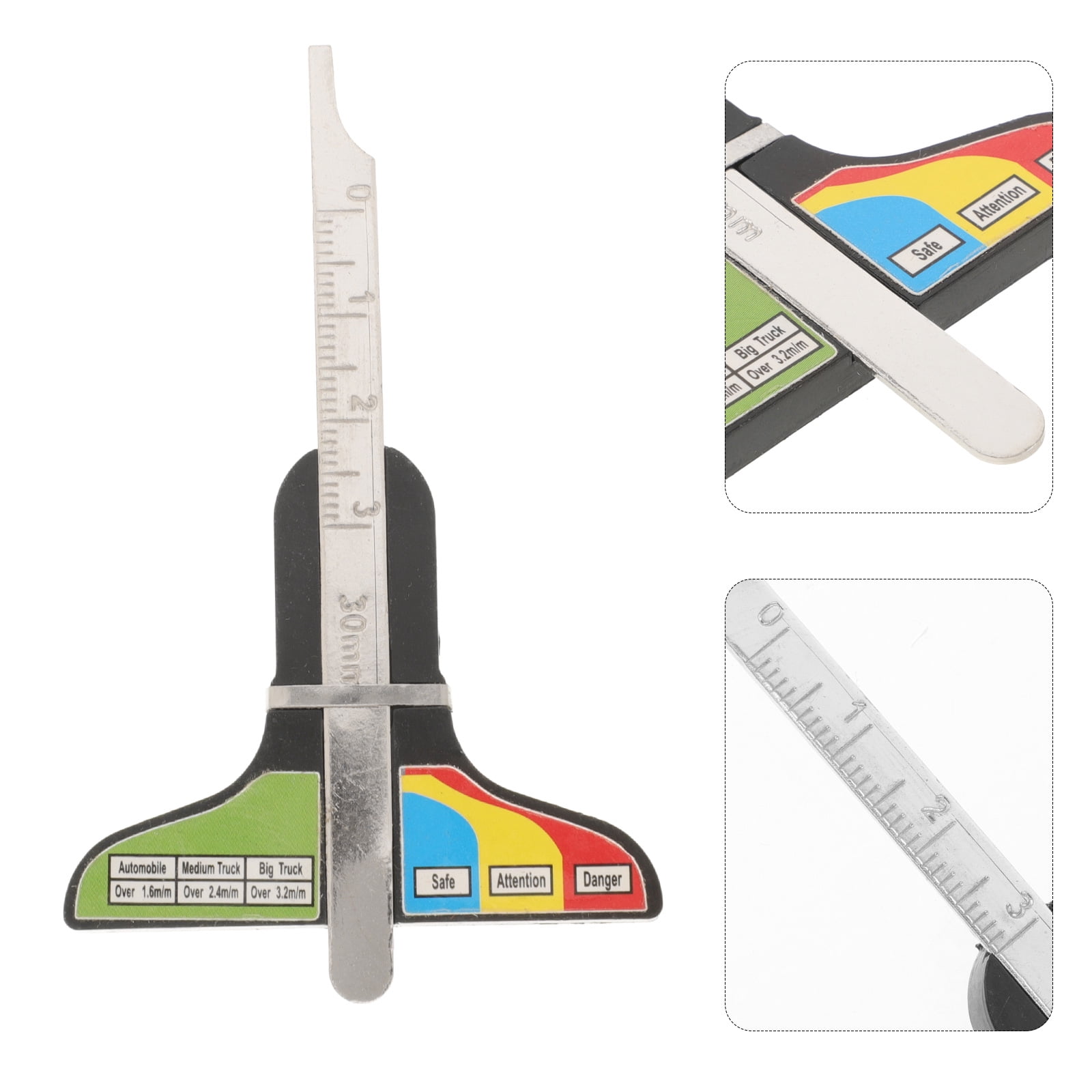 FRCOLOR Tire Tread Depth Gauge Tool Metal Tire Treads Depth Gauge ...