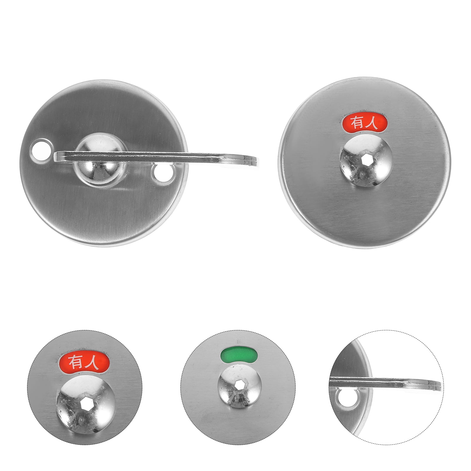 KAKOWELY Bathroom Indicator Privacy Door Lock Stainless Steel Silver ...