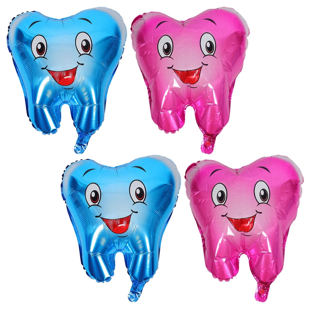 FRCOLOR Tooth Party Balloons - Aluminum Film Balloon Funny Teeth Themed ...
