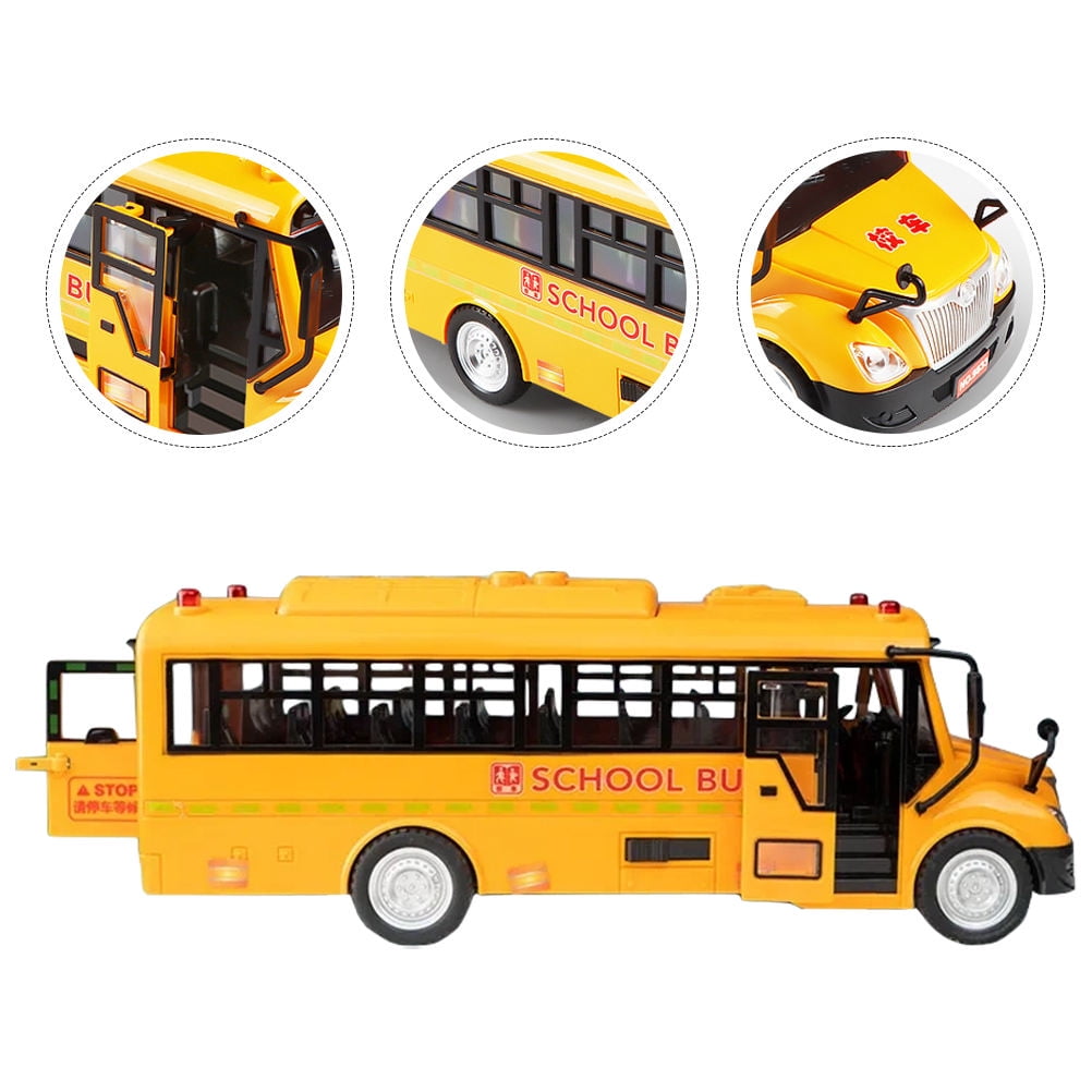 LABSERRON Toy School Bus Realistic Bus Toy For Boys Plastic 1Set 11.8X4.3In - Walmart.com