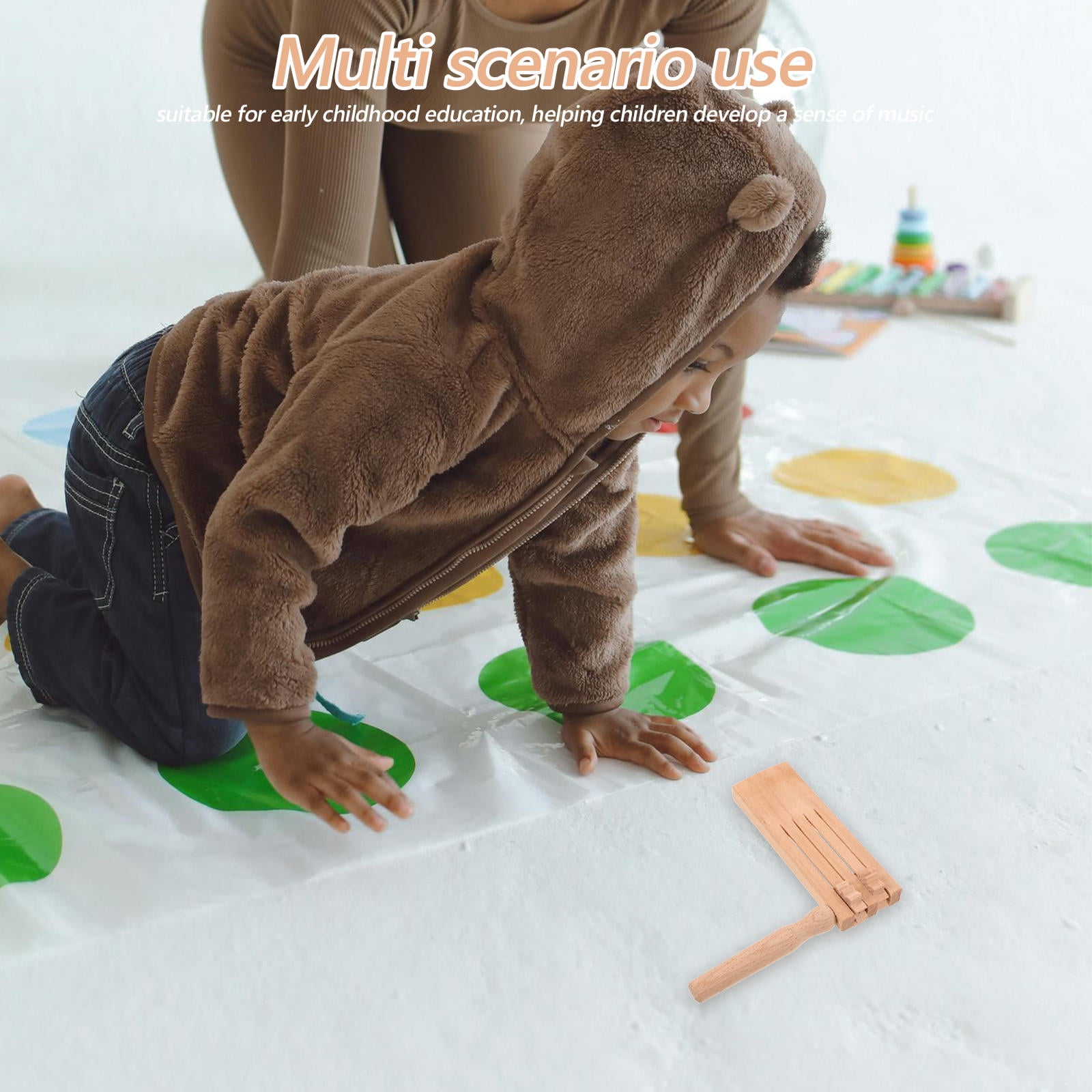 FRCOLOR Traditional Matraca Toy Wooden Spinning Ratchet Noise Maker ...