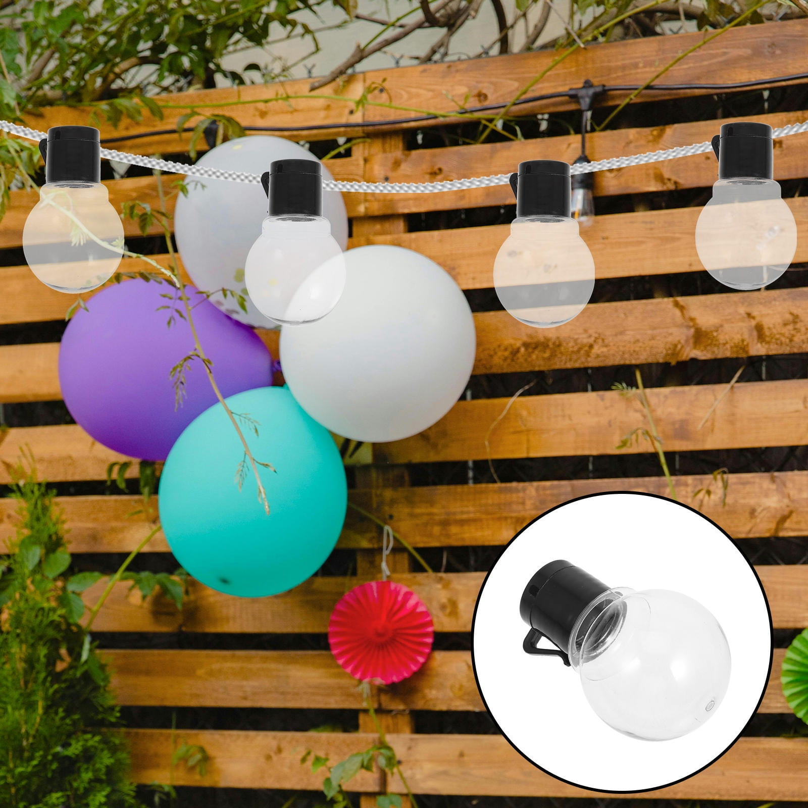 FRCOLOR Transparent ABS Empty Globe Light Bulb for String Lights ...