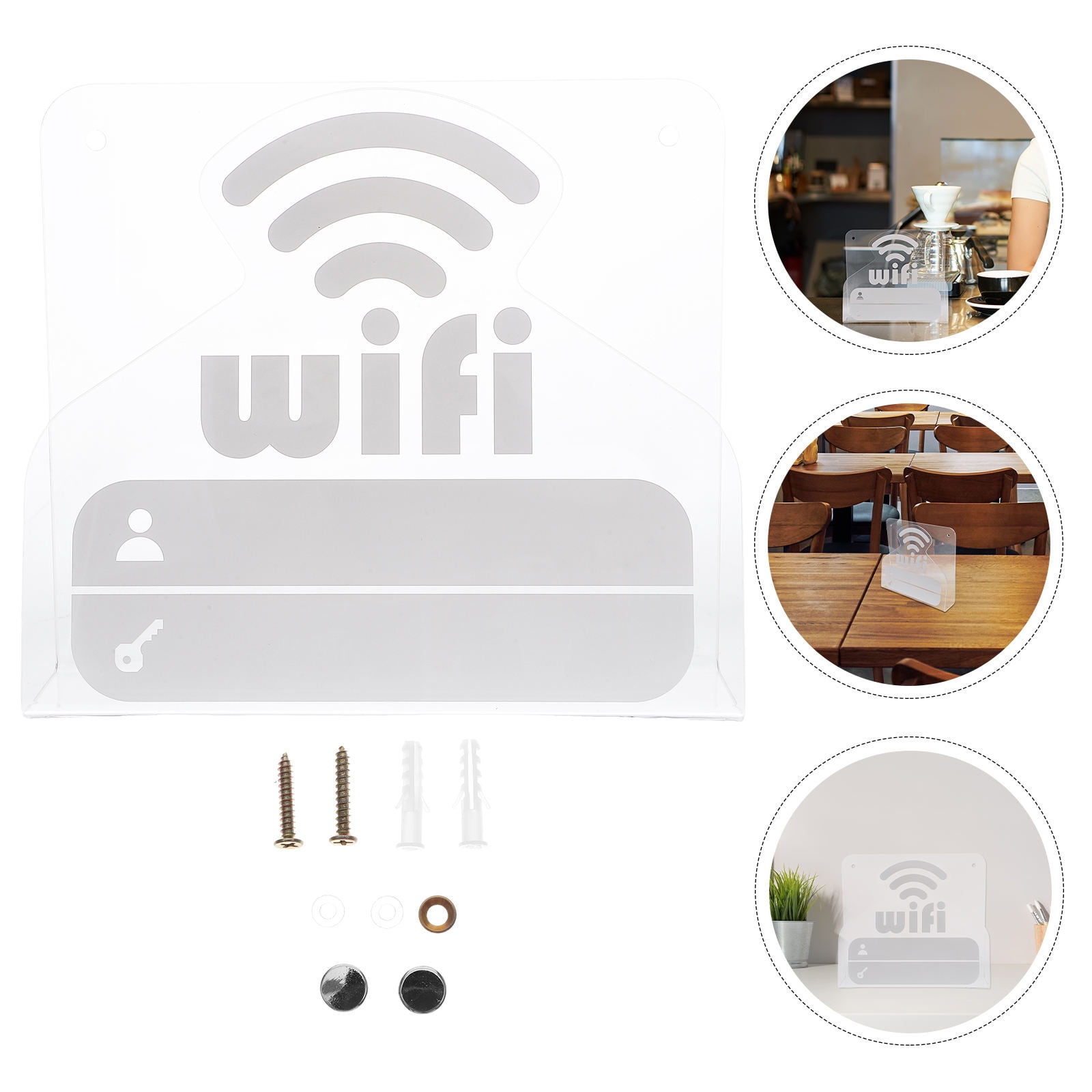 FRCOLOR Transparent Acrylic Wifi Password Sign for Guest Room Decor ...