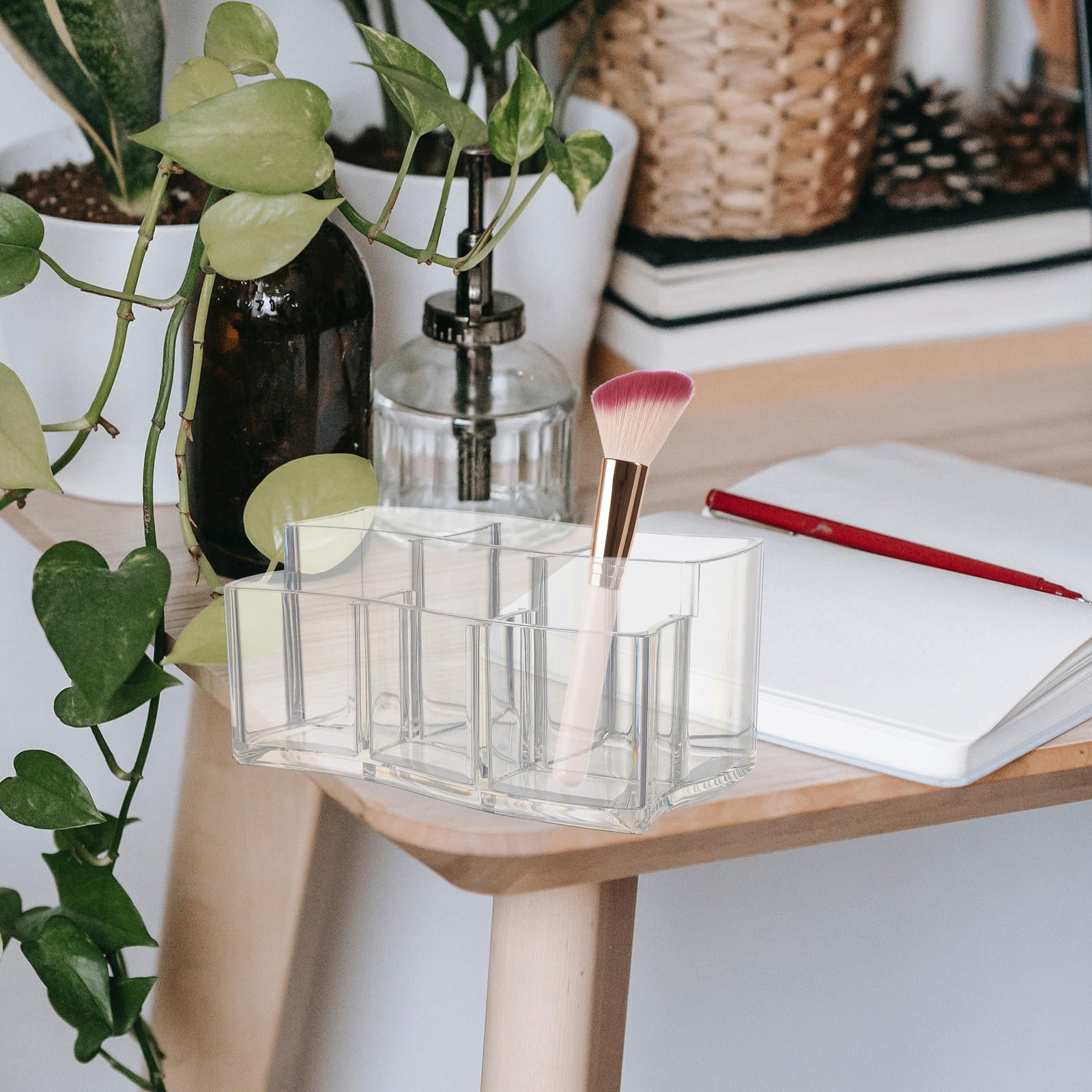 FRCOLOR Transparent Brush Holder for Cosmetics Storage and Organization ...