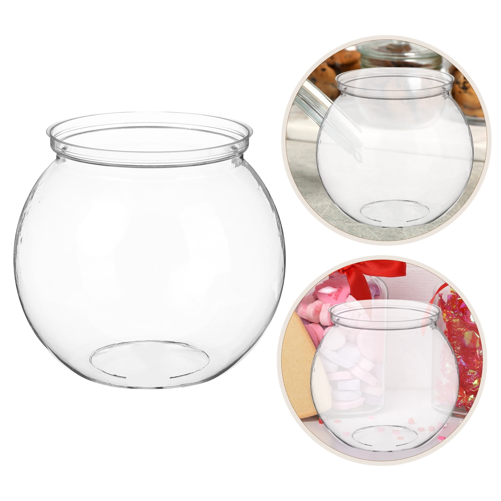 FRCOLOR Transparent Plastic Candy Bowl for Storage Use with Unique ...