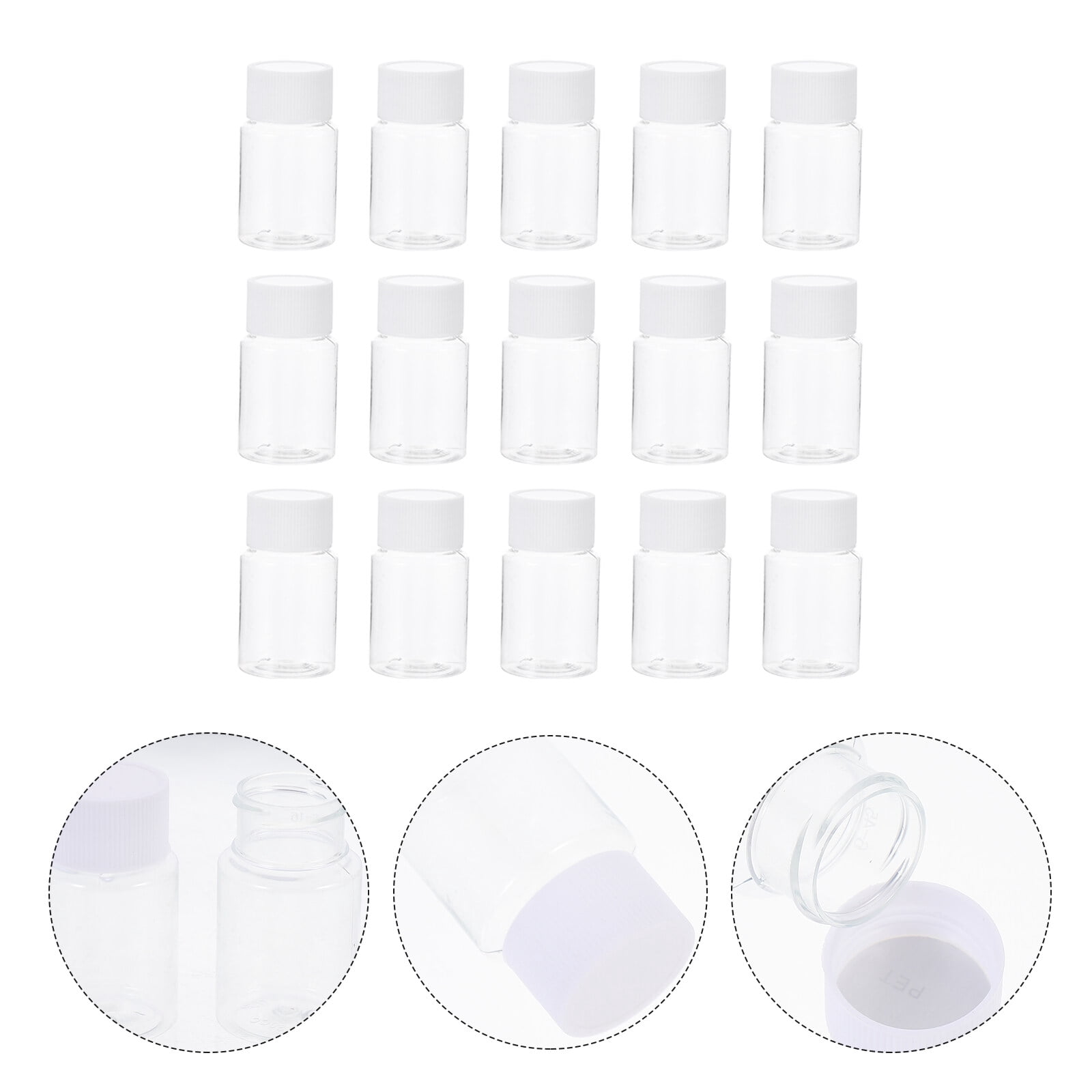 FRCOLOR Transparent Plastic Reagent Bottles for Laboratory Use 30ml ...