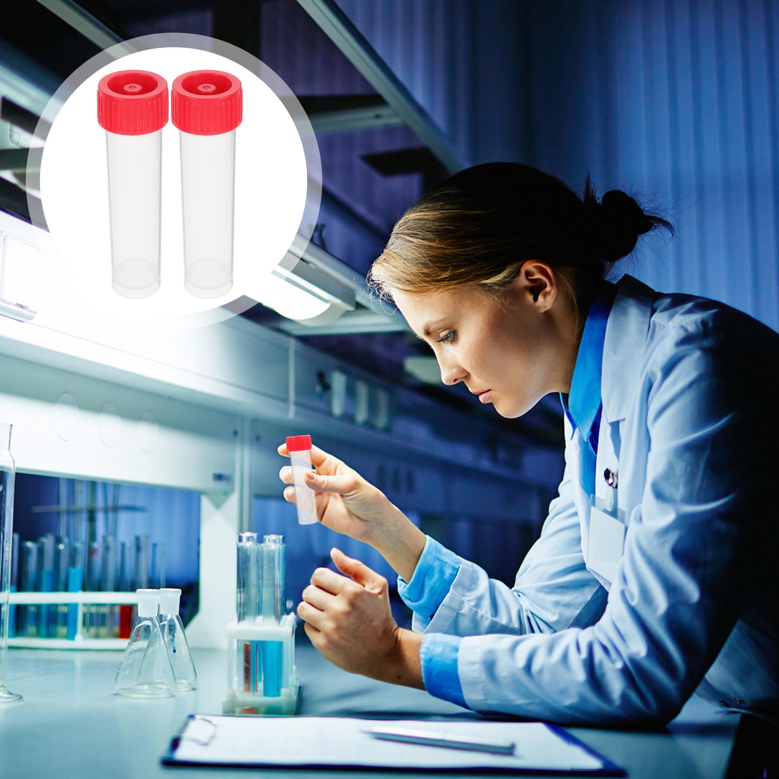 FRCOLOR Transparent Plastic Vials with Secure Screw Caps for Storing ...