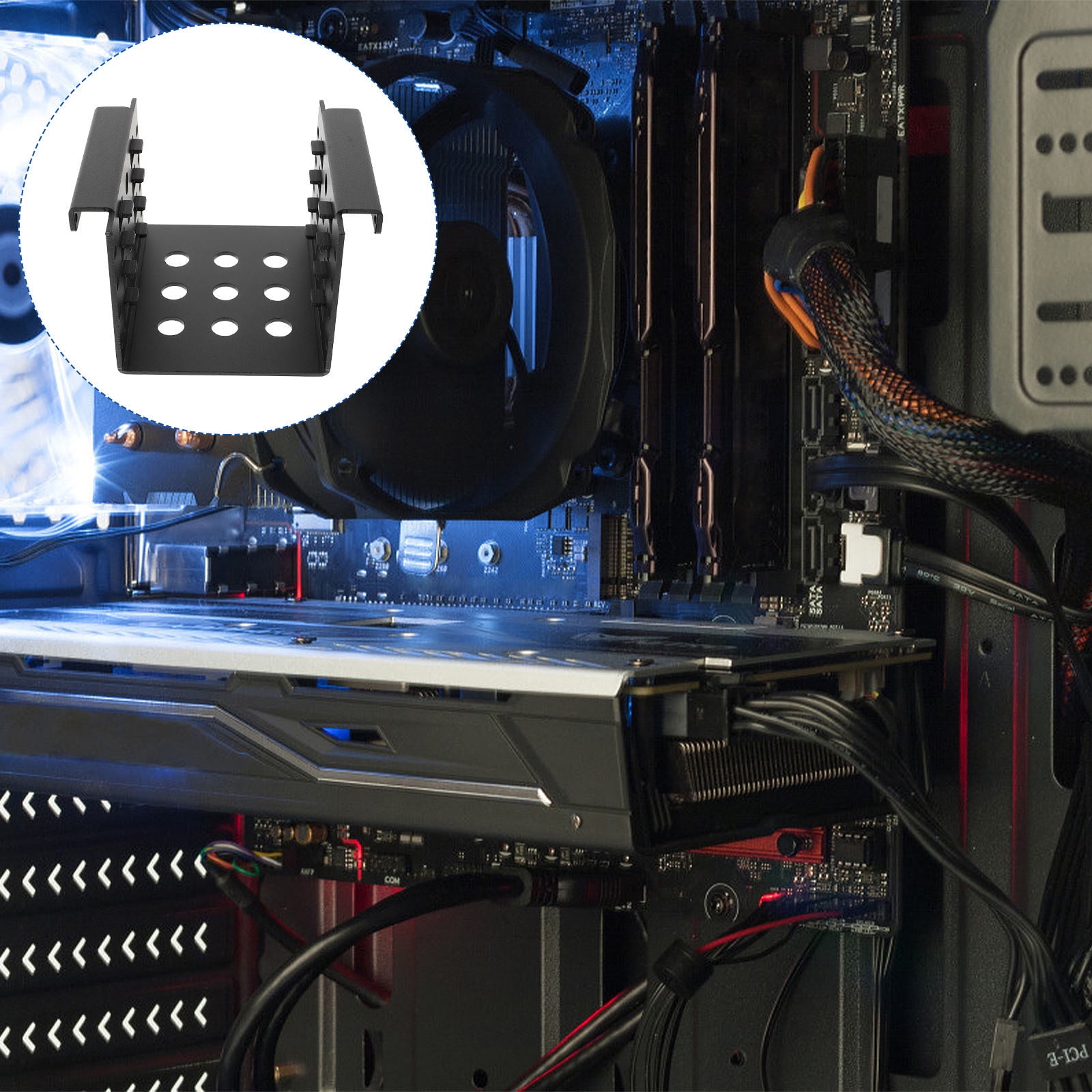 TAILTOSS Hard Drive Case Hard Disk Cage Black 1Pack 10.50x9.00x6.50cm ...