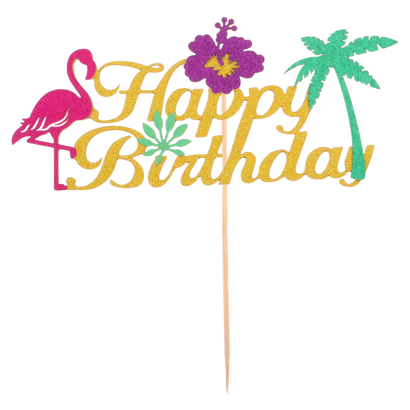 FRCOLOR Tropical Flamingo Cake Decoration Hawaiian Luau Party Cake ...