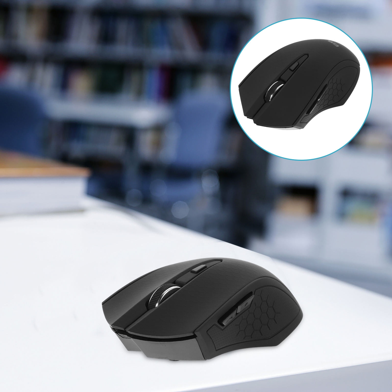 FRCOLOR U Shaped USB Gaming Wireless Mouse Gamer 2.4GHz Mini Receiver 6 ...