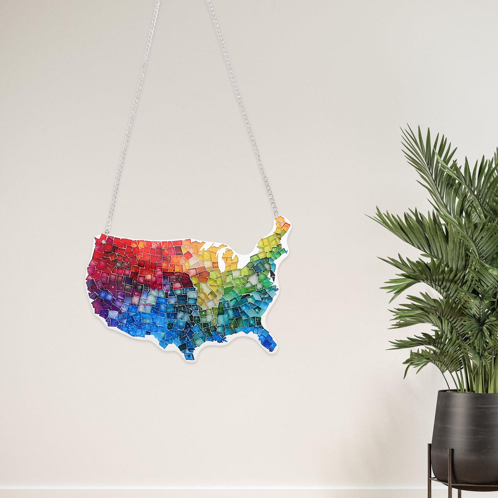 FRCOLOR USA Map Wall Sign Suncatcher Front Door Entryway Decoration for ...