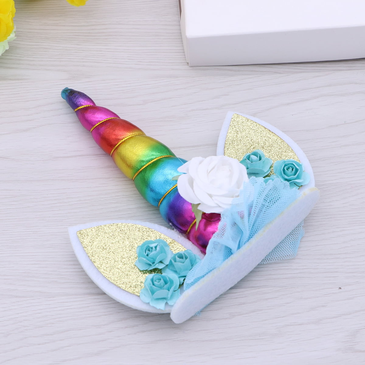 FRCOLOR Unicorn Cake Picks with Flower Decoration for Birthday Party ...