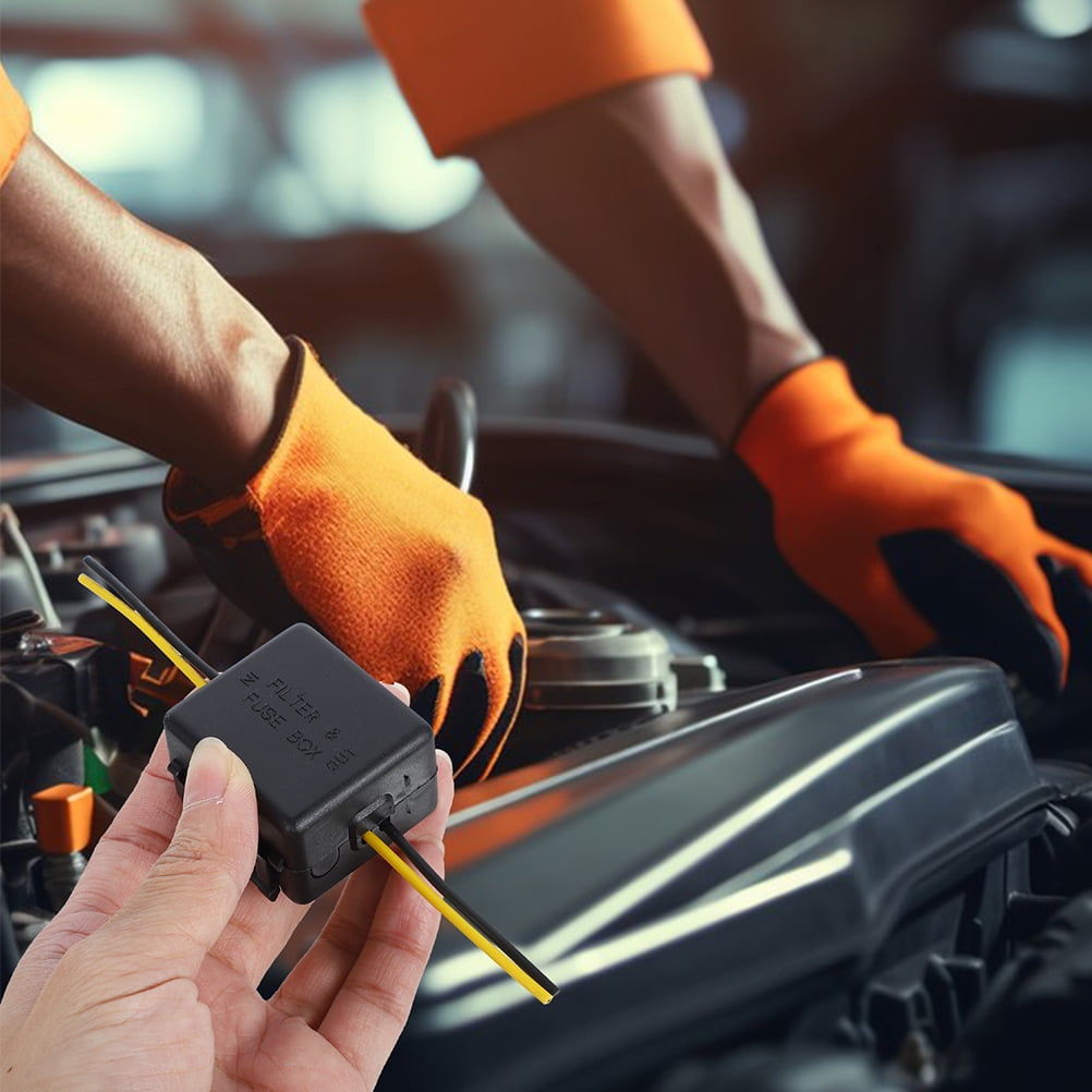 FRCOLOR Universal Car Power Filter for Noise Suppression Black Color ...