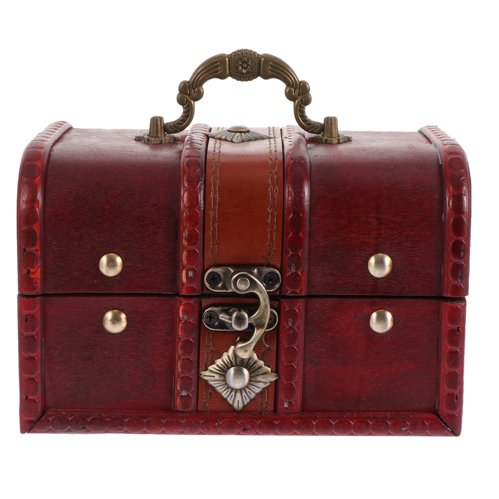 FRCOLOR Vacuum Wooden Storage Box Decorative Storage Box 16.00X11.50X10.50CM Red - Walmart.com