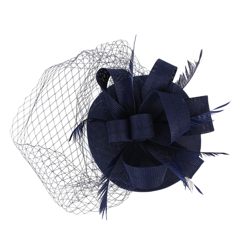 KAKOWELY Fascinator Hat ABS Material Navy Color Women Parties 1Pcs 7 ...