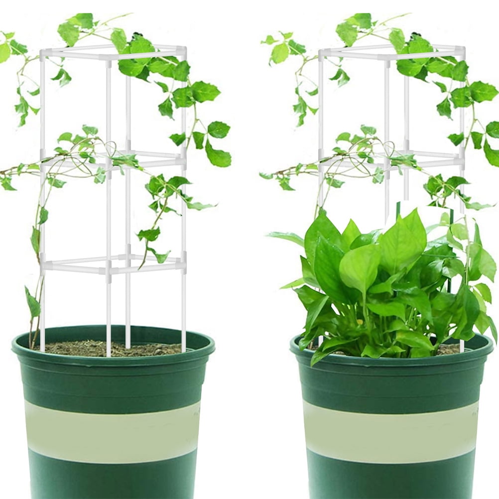 FRCOLOR Vine Support Pillars Trellis for Climbing Plants Outdoor White ...