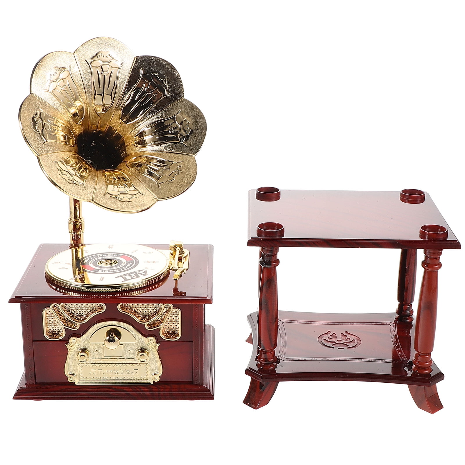 FRCOLOR Vintage Mini Gramophone Music Box Portable and Charming ...