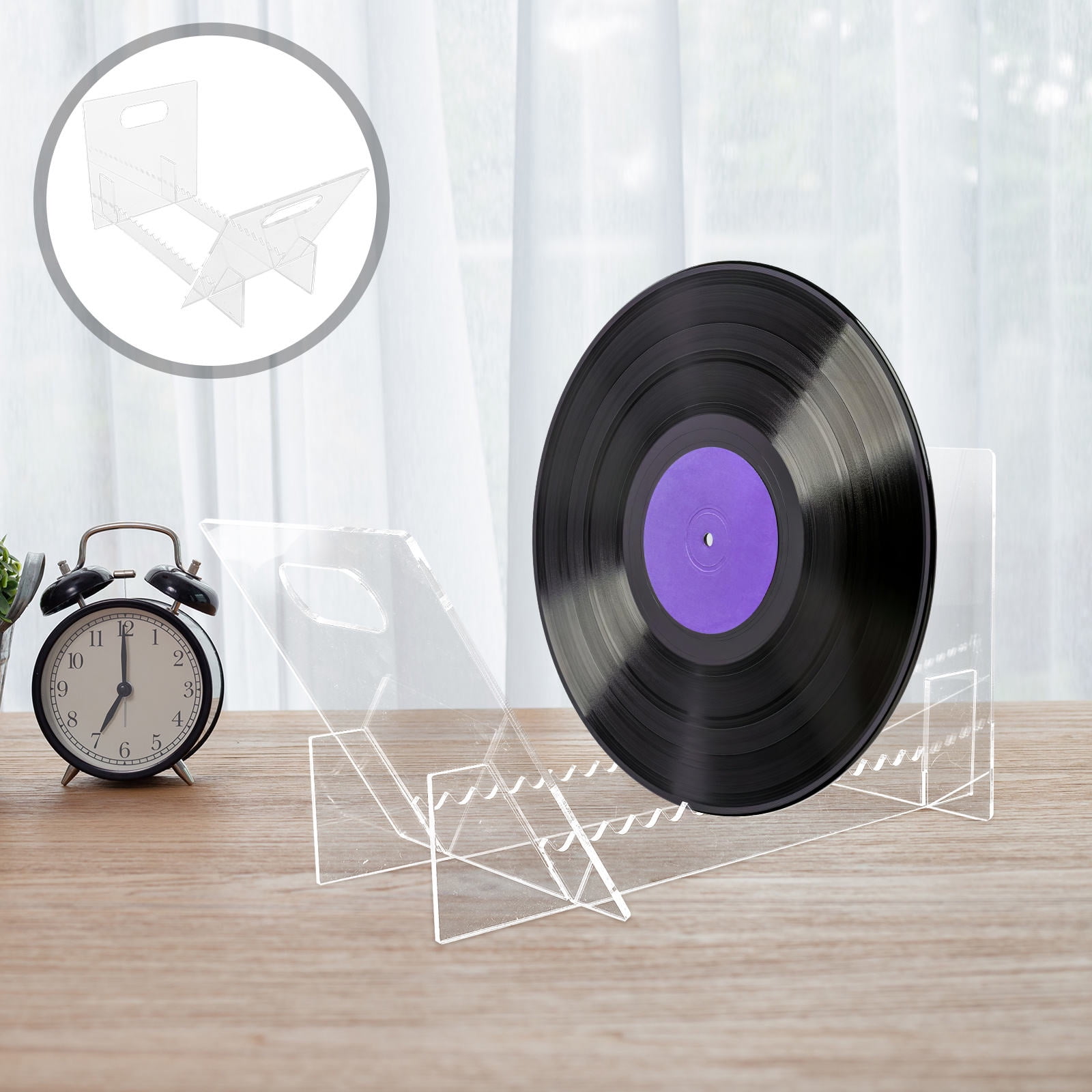 FRCOLOR Vinyl Record Display Rack Clear Acrylic Holder for Vinyl ...