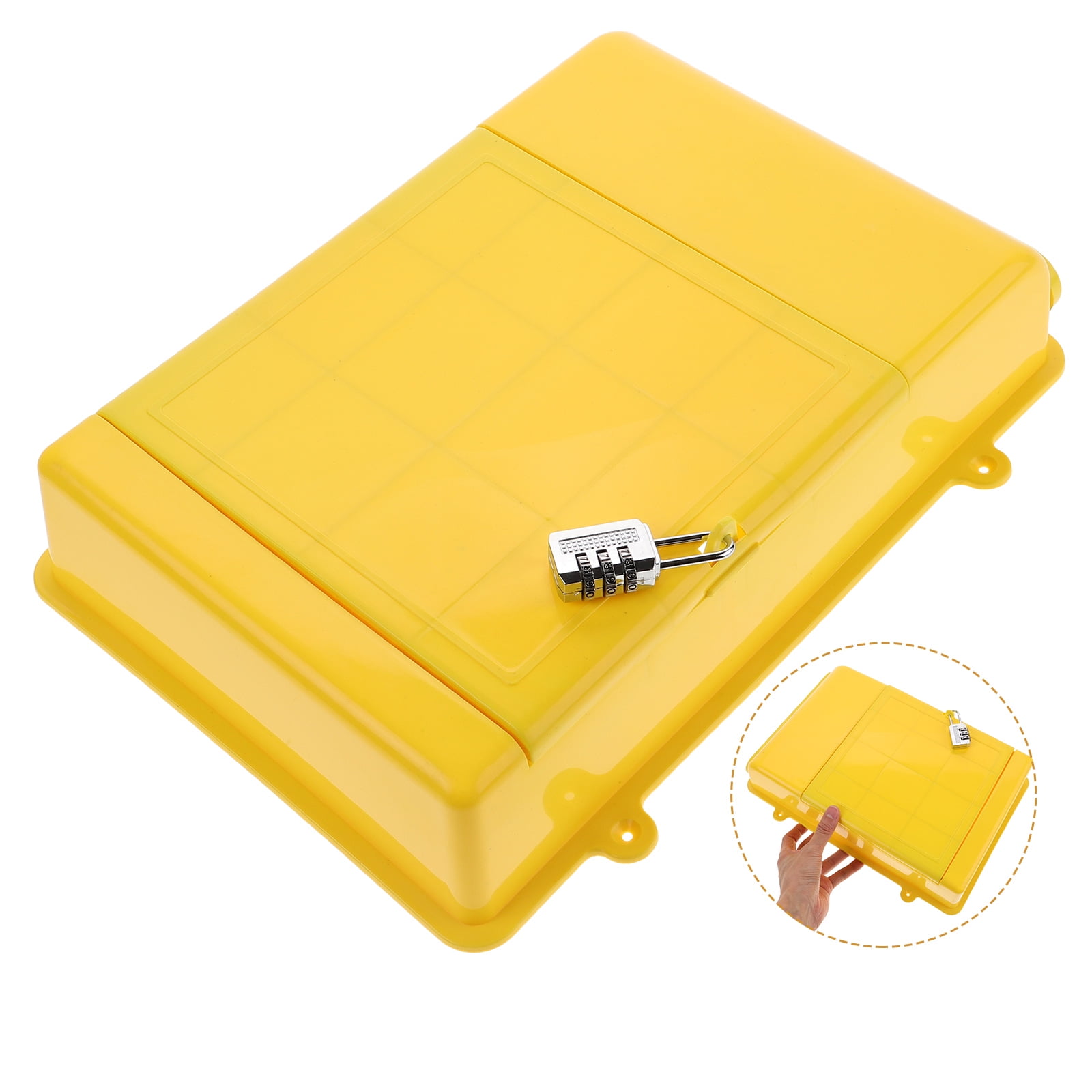 HAKIDZEL Waterproof Metal Box With Lock Silver 1Pcs 13.56X10.22X2.75in ...