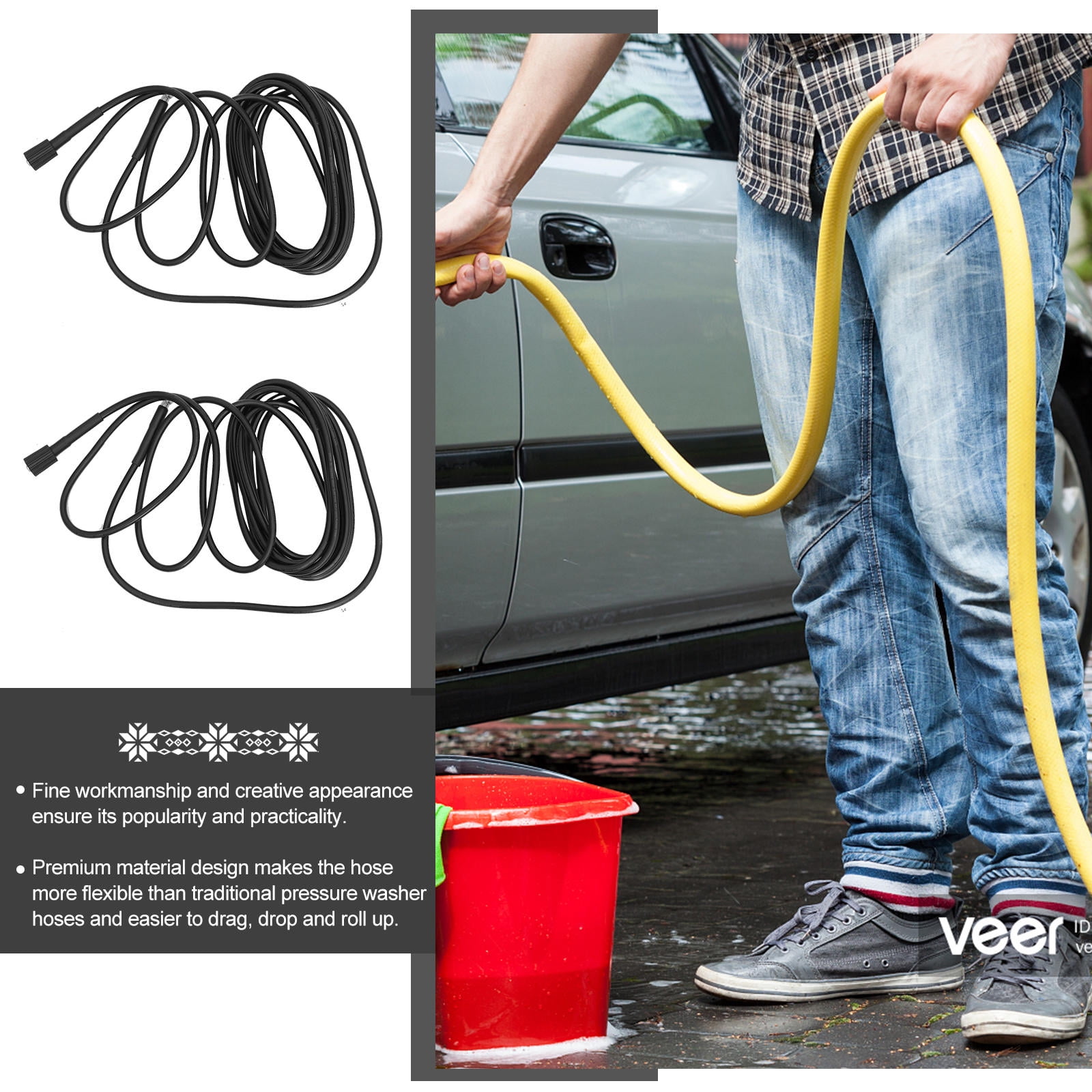 FRCOLOR Washing Pipe Cleaning Tube Portable Pressure Washer Hose ...