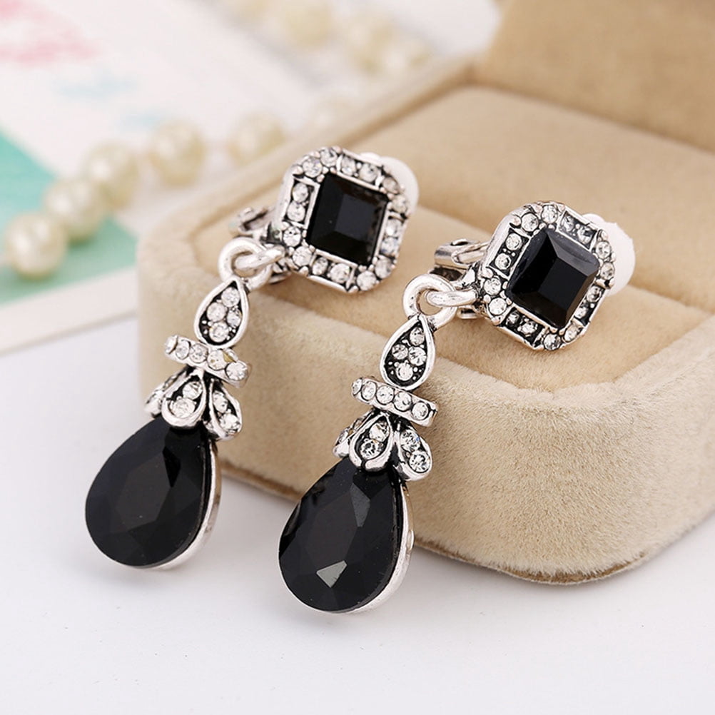 FRCOLOR Water Drop Pendant Ear Clip Awards Ceremony Earrings Miss ...