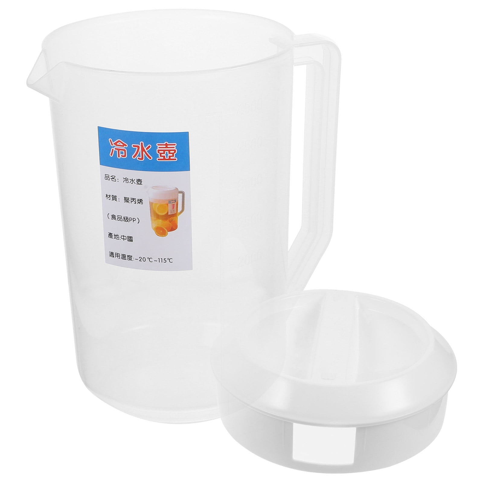 FRCOLOR Transparent Plastic Water Pitcher for Home Use with Ergonomic ...