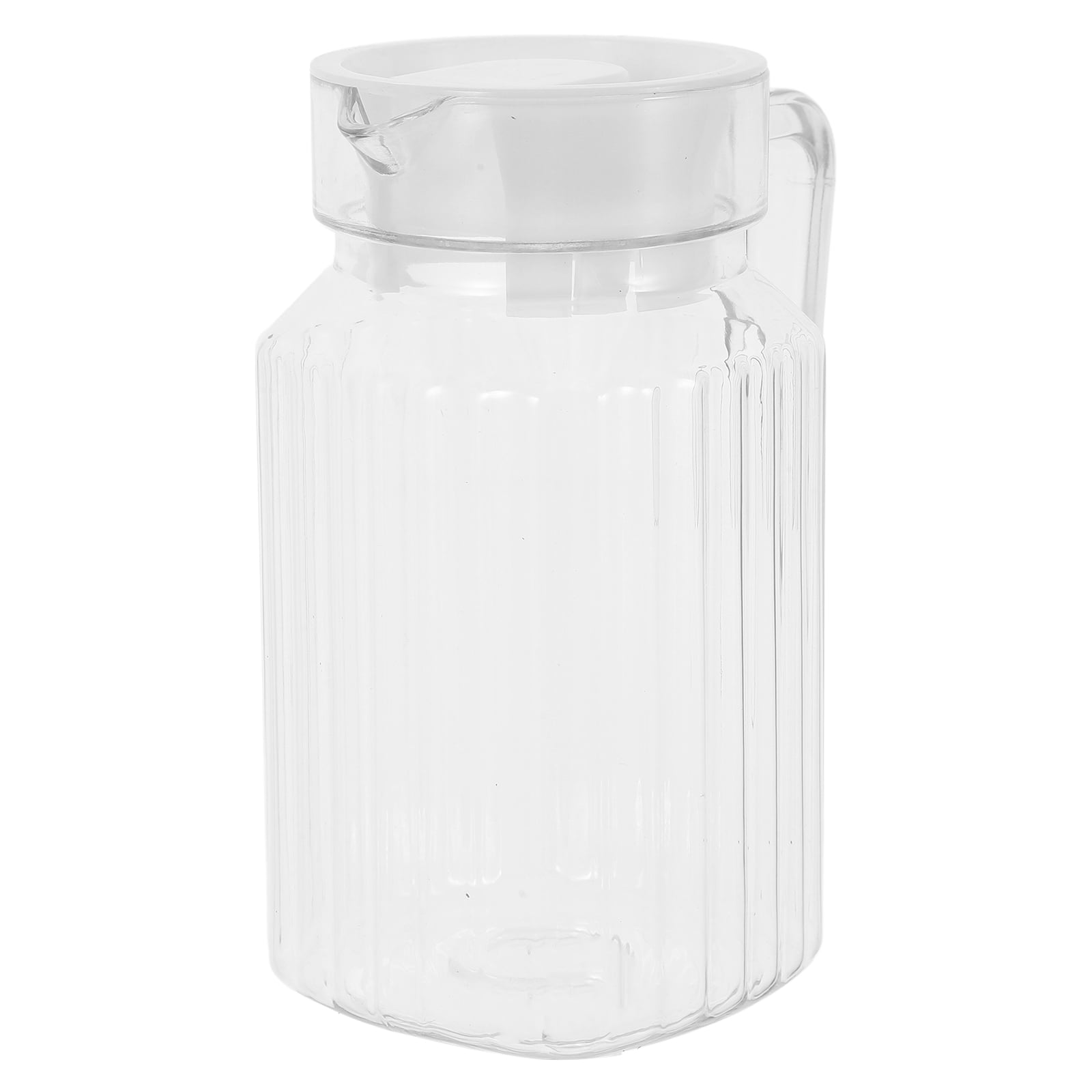 FRCOLOR Water Pitcher With Lid And Spout Handle Clear Plastic Pitcher ...